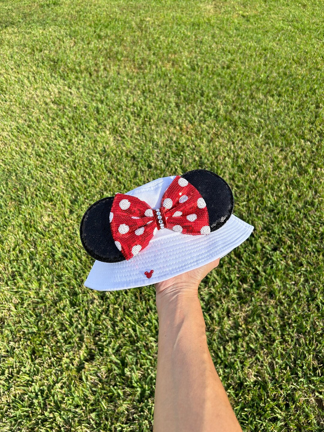 Bucket Hat Minnie Inspired, White, Mouse Ears, Mickey Ears, Minnie Ears ...