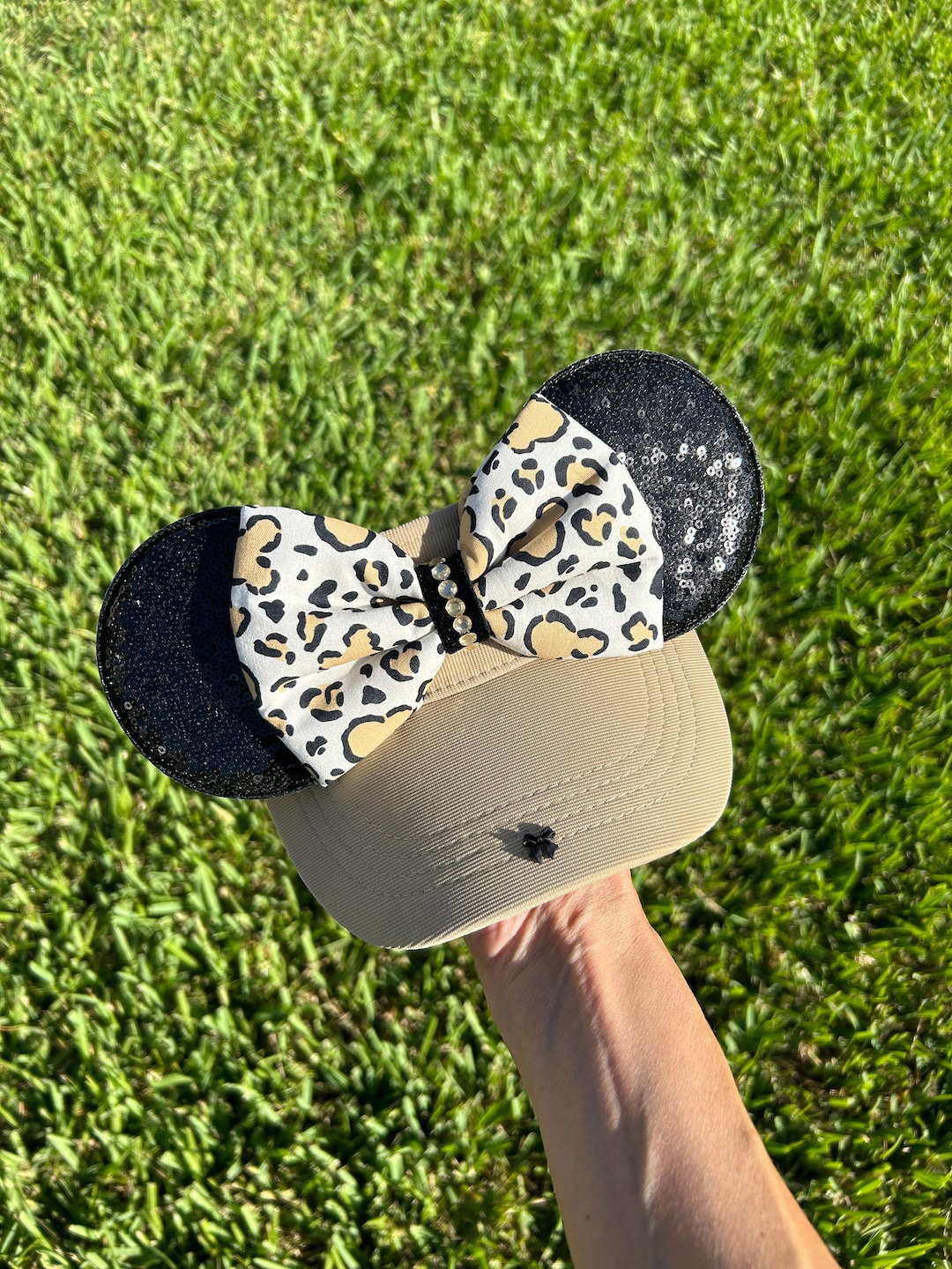 Minnie Mouse Inspired Visor, Cream VISOR, Mouse Ears, Mickey Ears ...