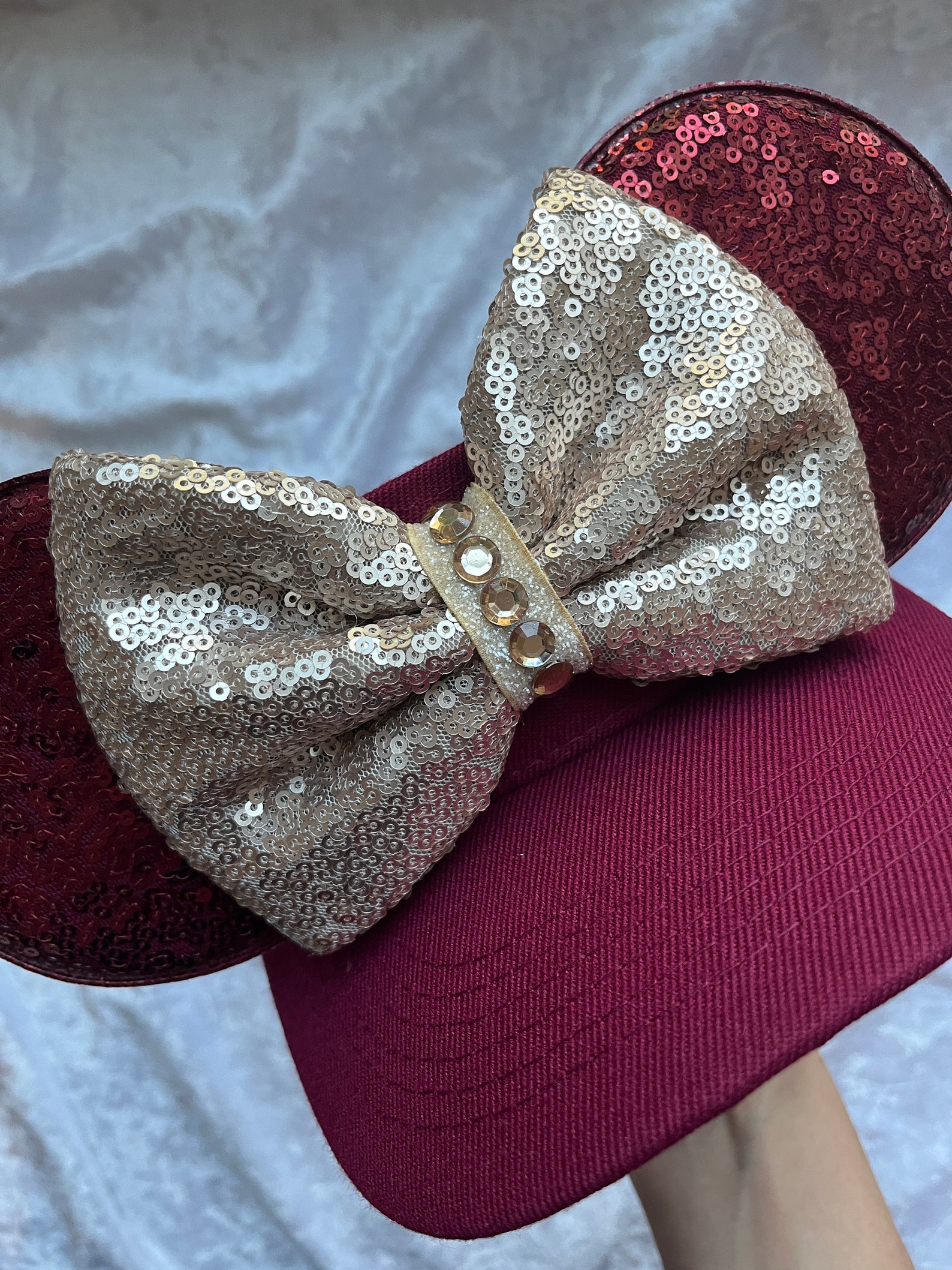 Wine Visor Burgundy Mouse Ears Mickey Ears Minnie Ears - Etsy