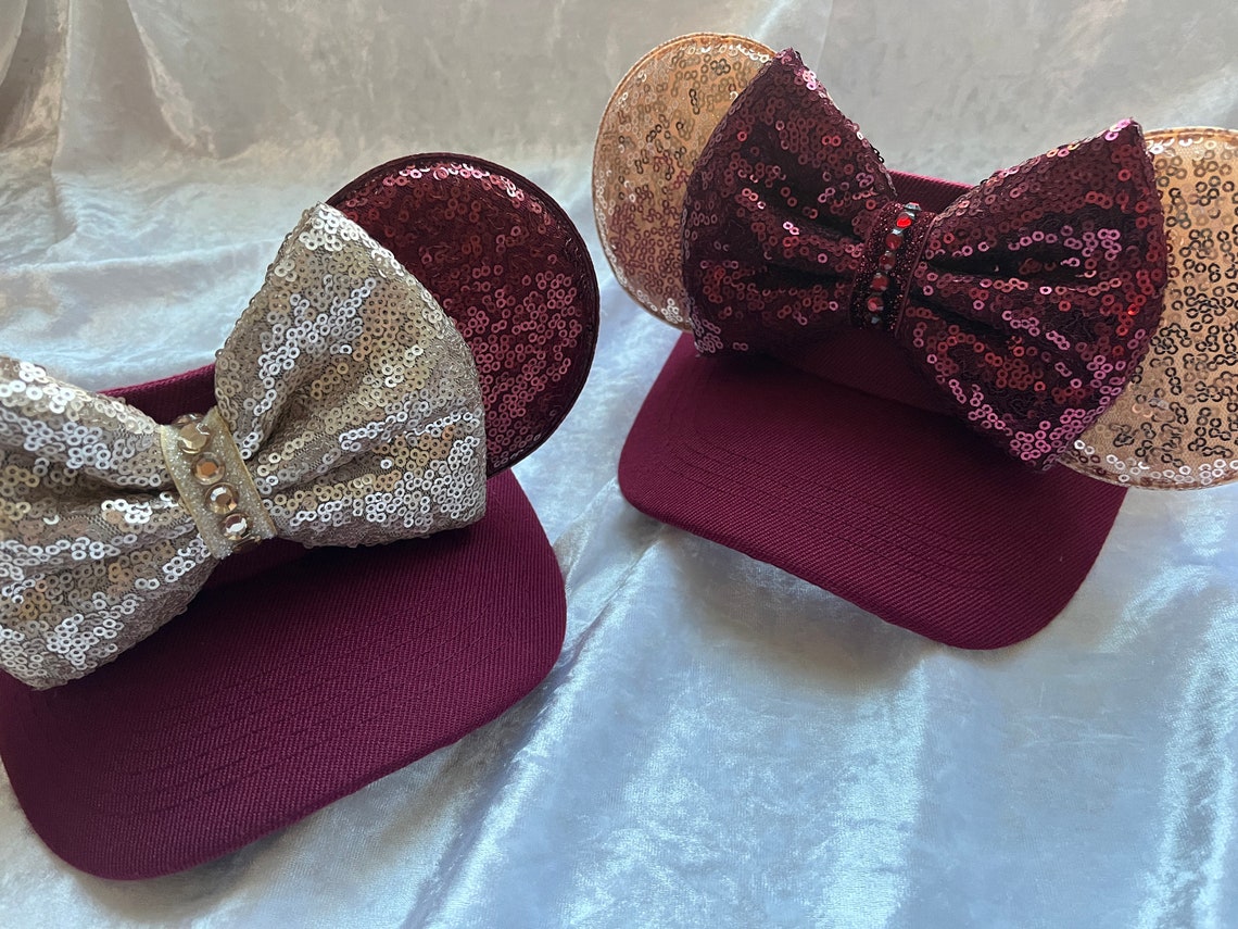 Wine Visor Burgundy Mouse Ears Mickey Ears Minnie Ears - Etsy