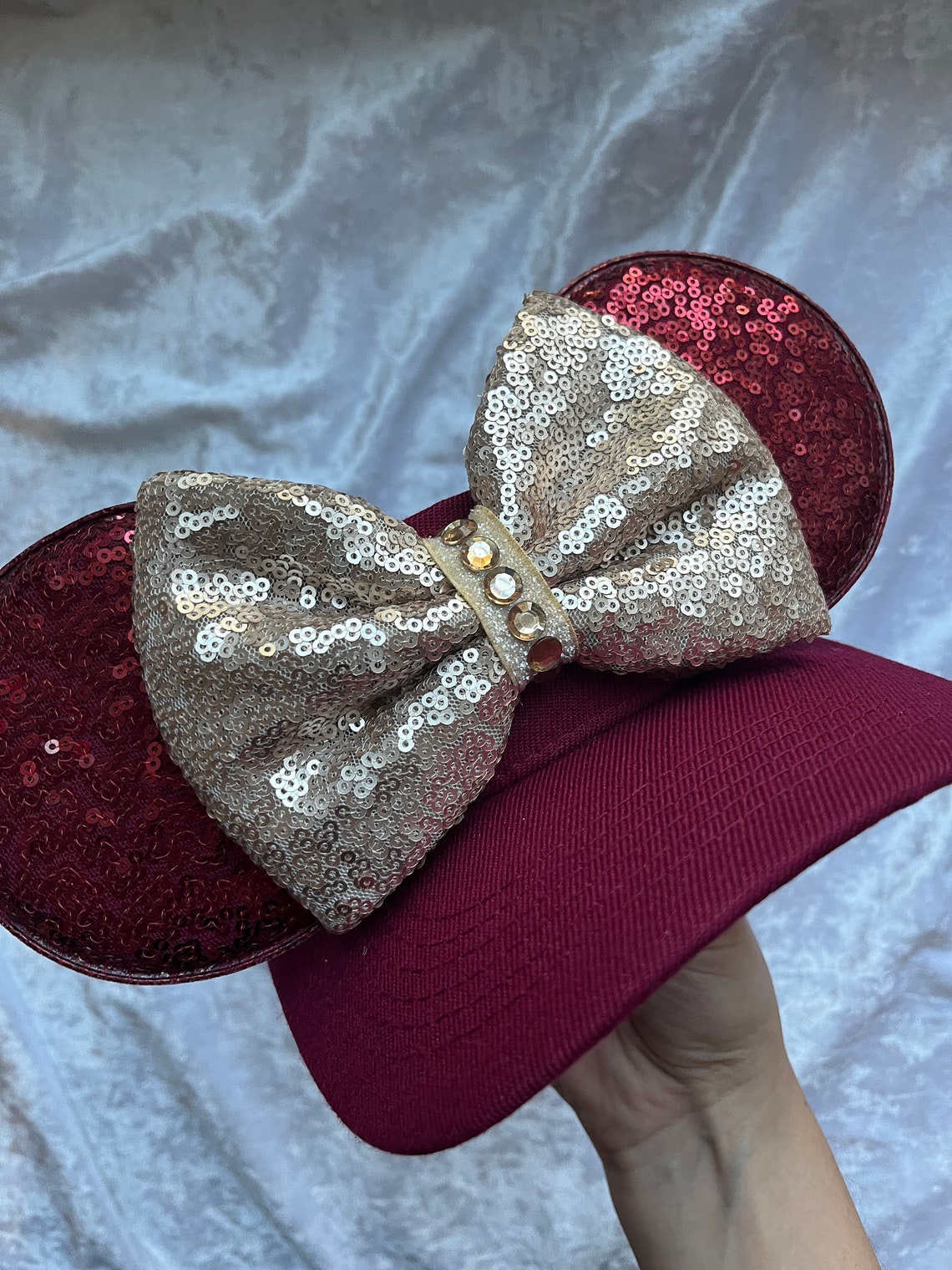 Wine Visor Burgundy Mouse Ears Mickey Ears Minnie Ears - Etsy