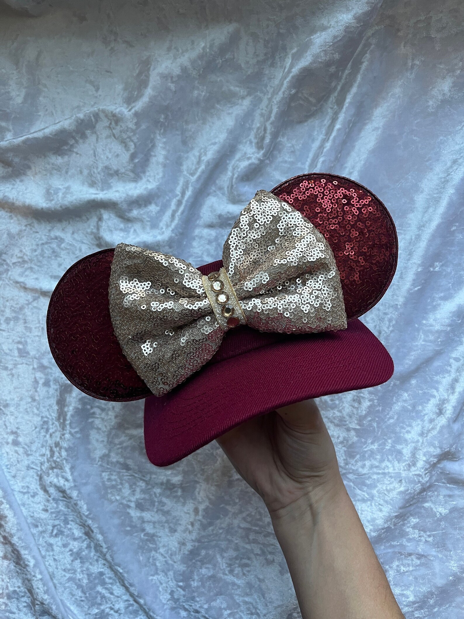 Wine Visor Burgundy Mouse Ears Mickey Ears Minnie Ears - Etsy