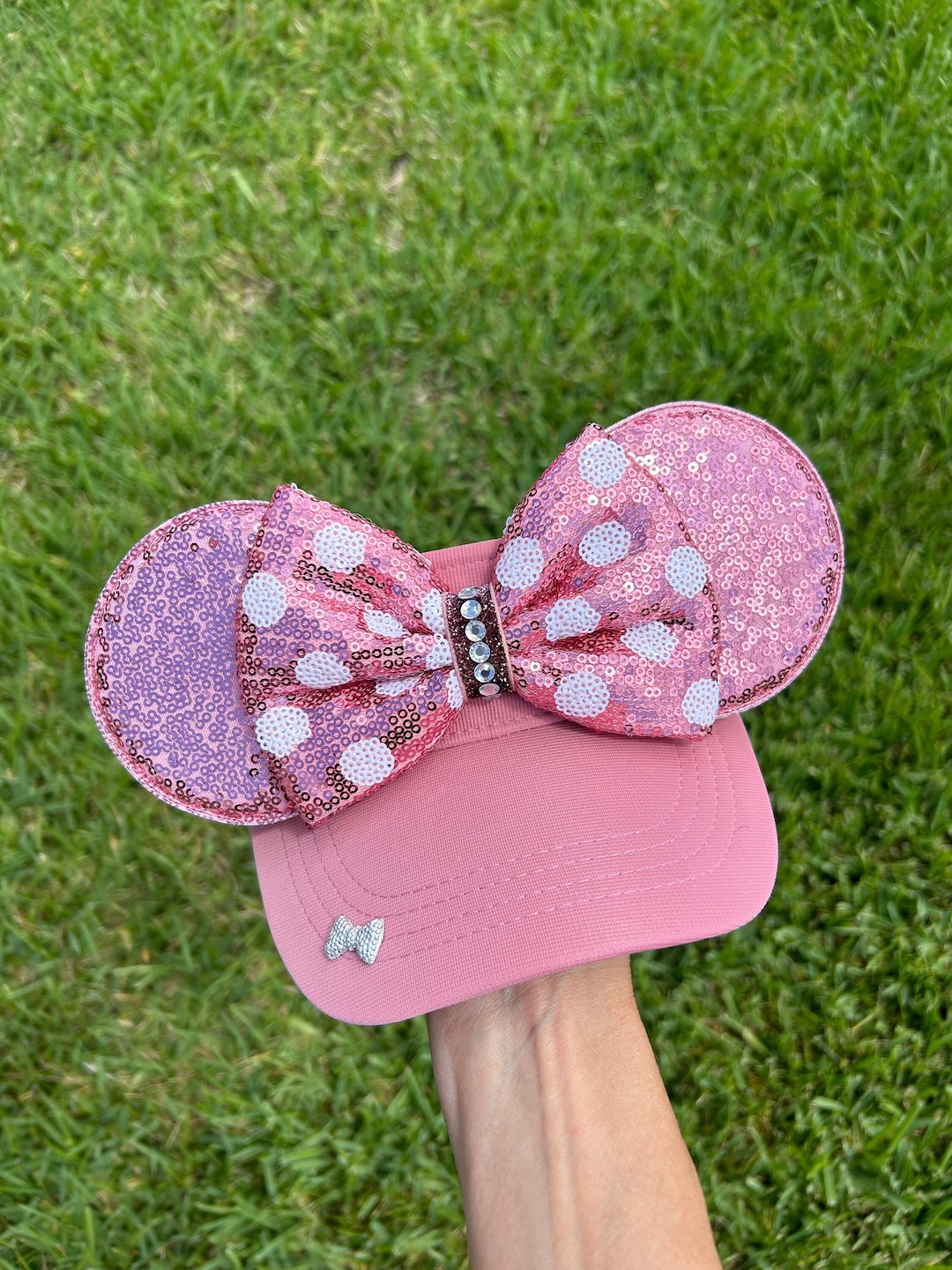 Minnie Mouse Inspired Visor, Pink, Mouse Ears, Mickey Ears, Minnie Ears ...