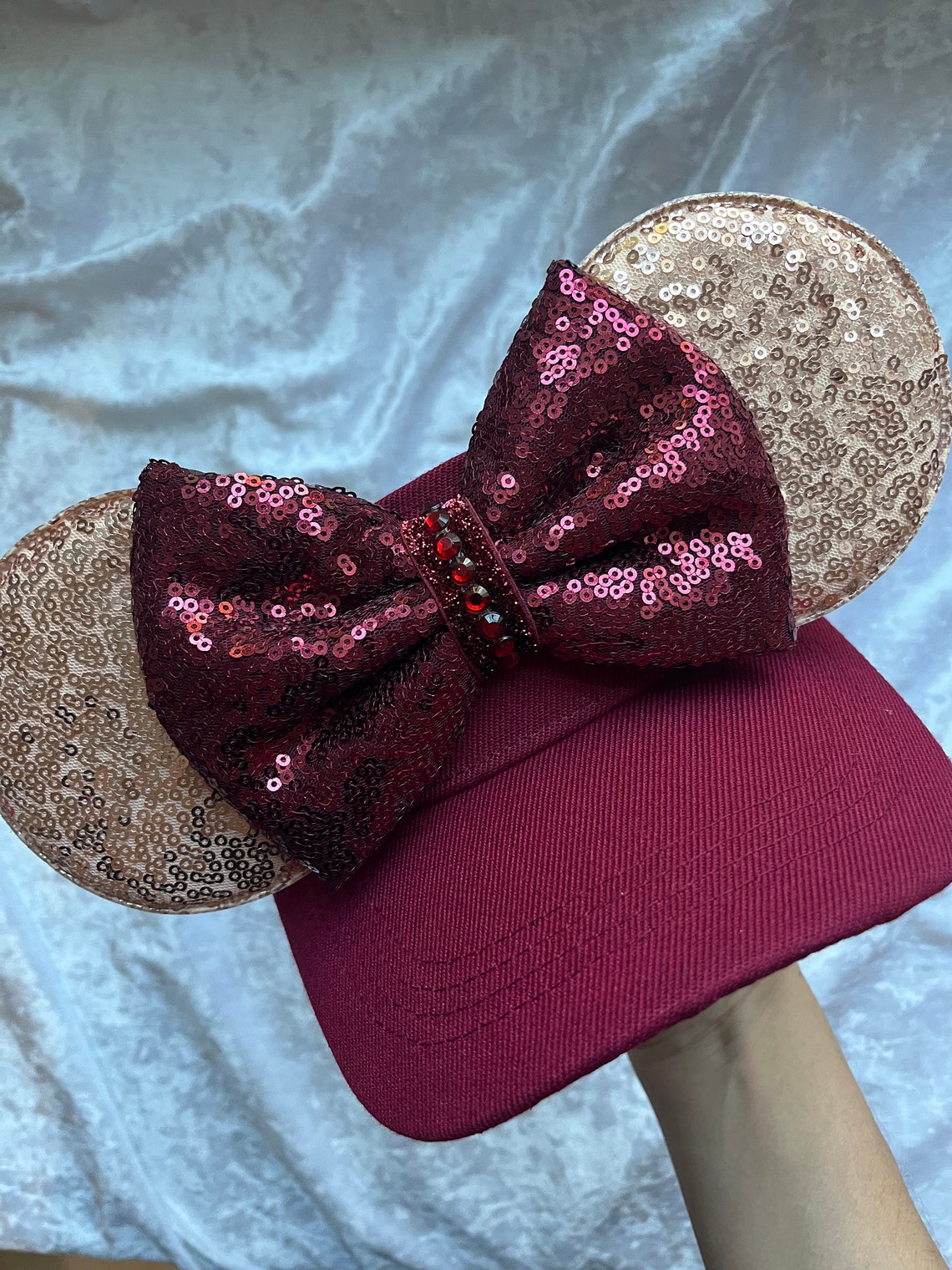 Wine Visor Burgundy Mouse Ears Mickey Ears Minnie Ears - Etsy