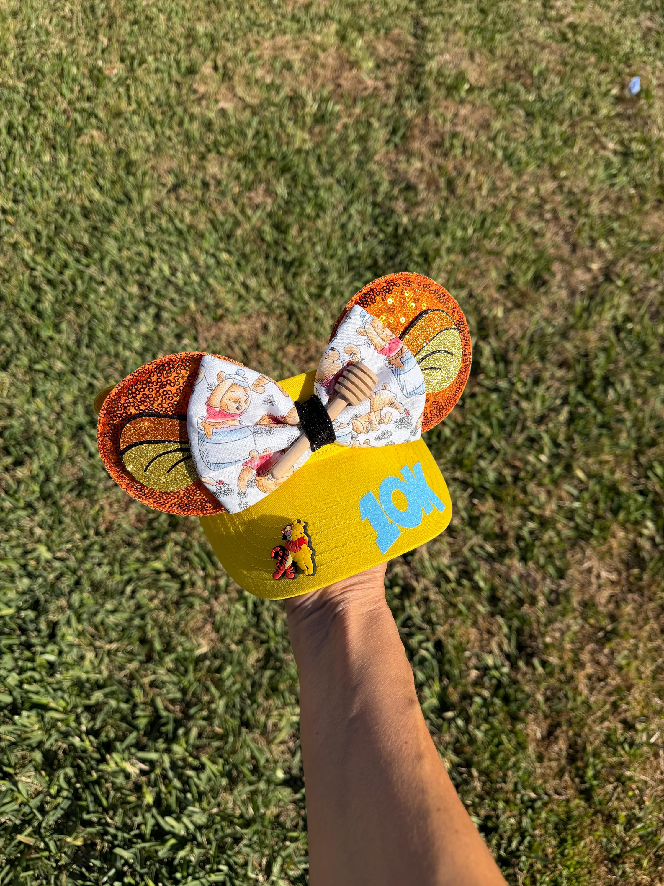 Winnie the Pooh and Tigger Inspired Visor With Red Bow, 10K, Disney ...
