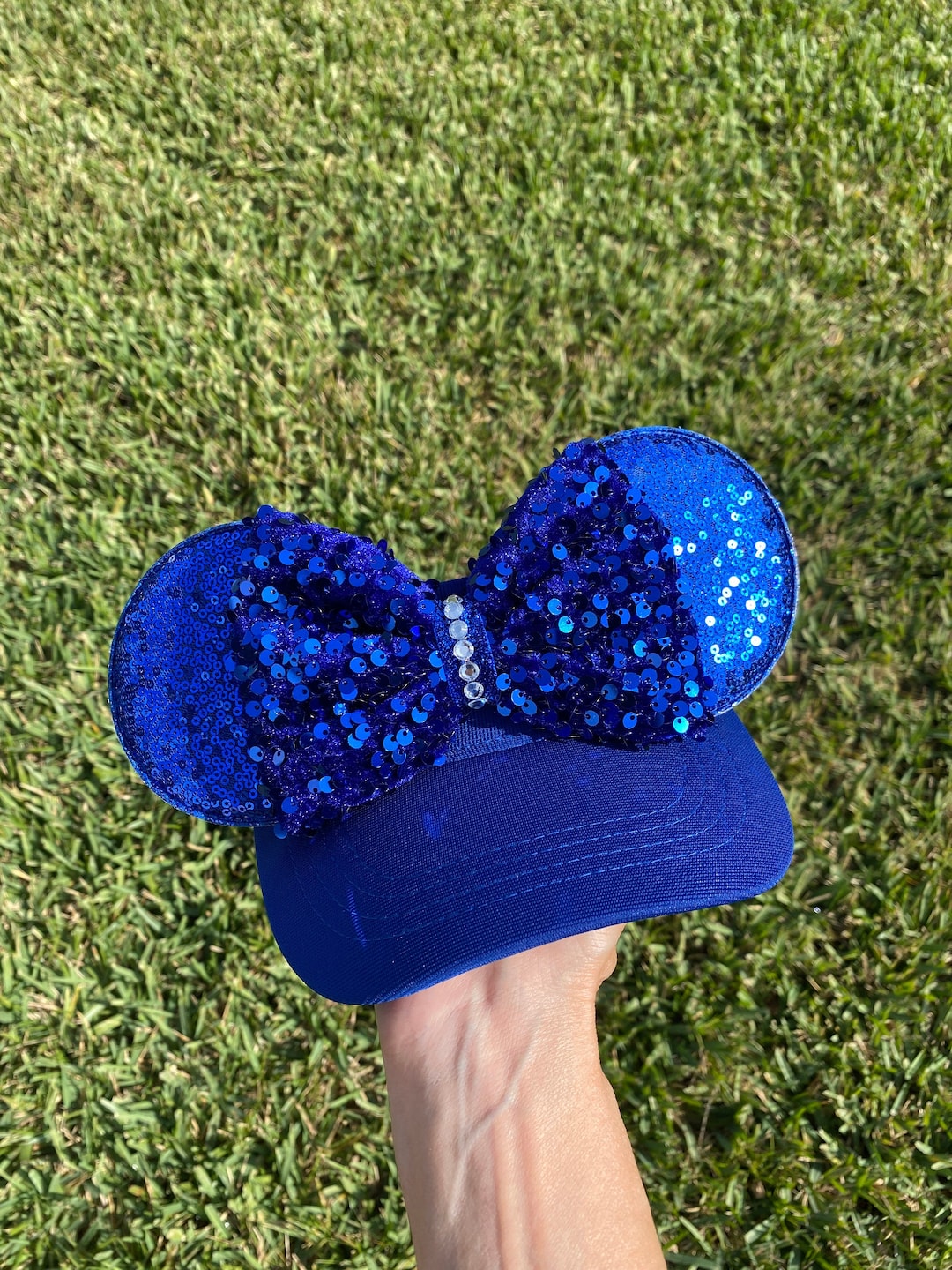 Royal Blue Visor , Confetti Sequin Bow, Visor, Mouse Ears, Mickey Ears, Minnie Ears - Etsy