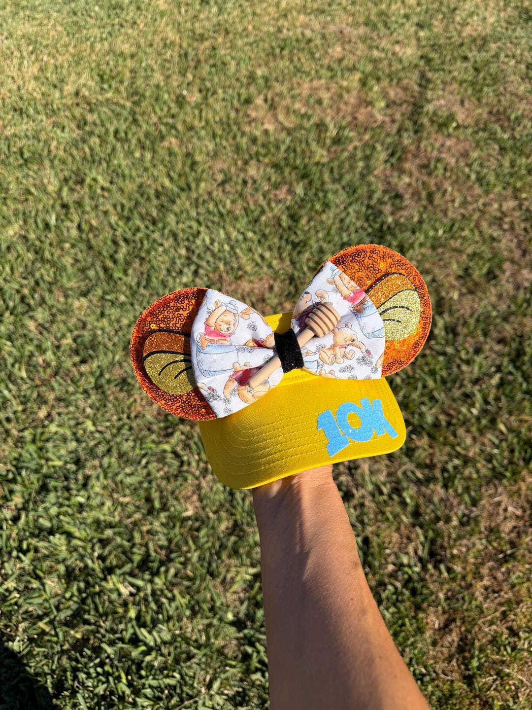 Winnie the Pooh and Tigger Inspired Visor With Red Bow, 10K, Disney ...