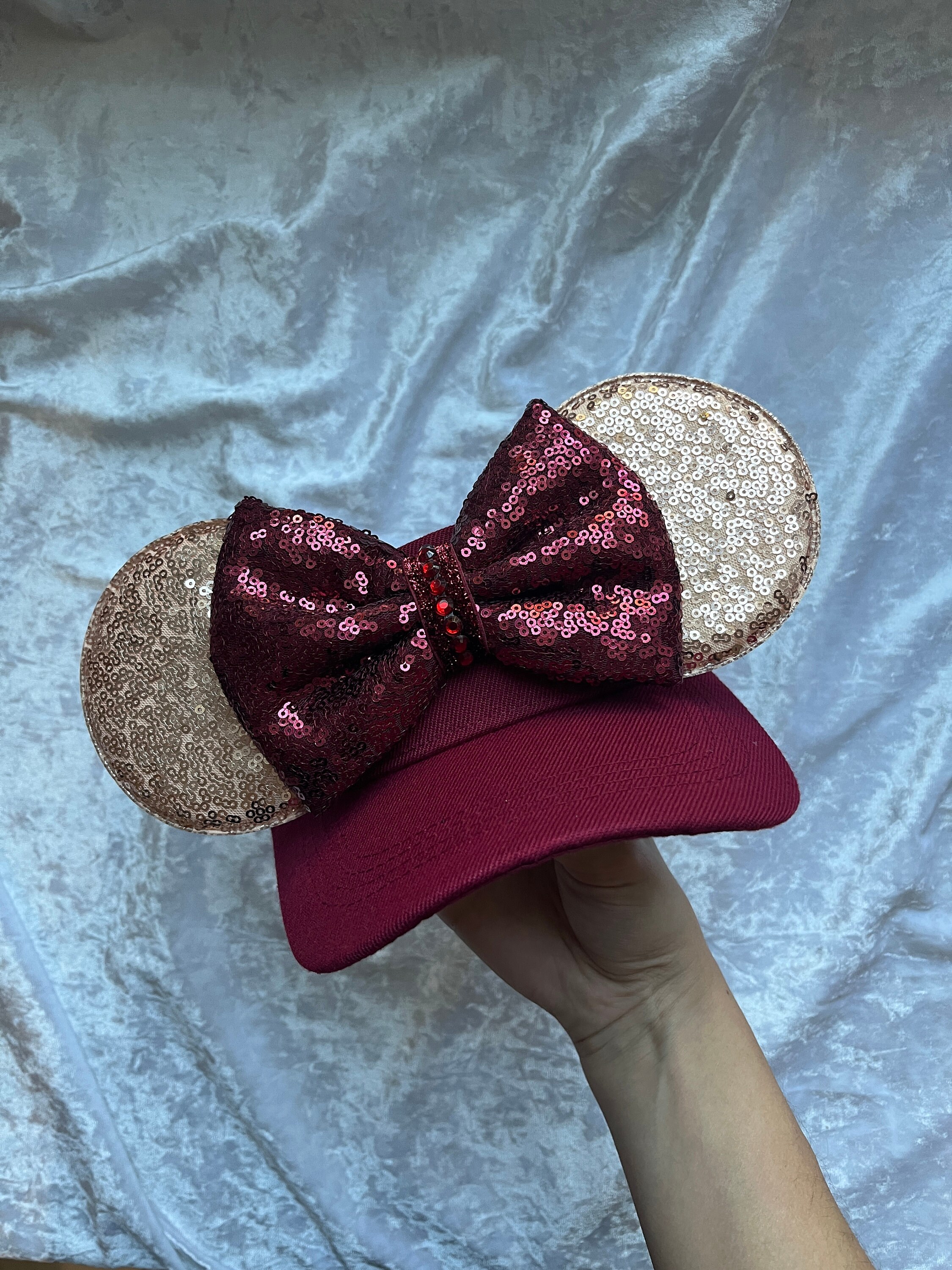 Wine Visor Burgundy Mouse Ears Mickey Ears Minnie Ears - Etsy