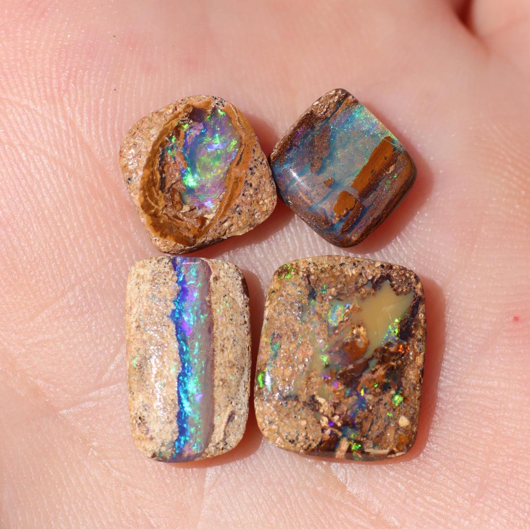 Parcel of 4 Small Freeform Natural Australian Pipe Opals - TCW 8.4ct ...