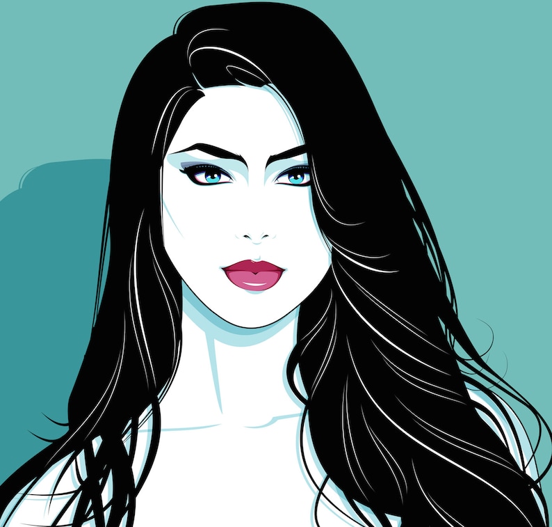 Patrick Nagel Style Art Glamour Girl Art Sexy Model Art Sexy Style ...