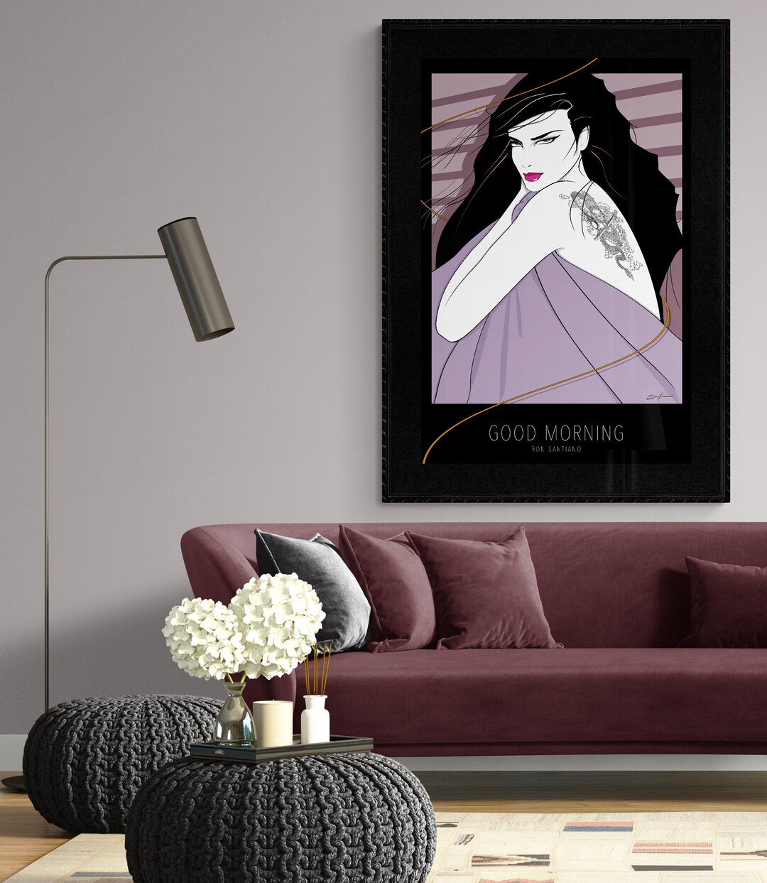 Patrick Nagel Style Glamour Girl Giclée Art Print – 'good Morning' - Etsy