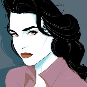 Patrick Nagel Style Art - Glamour Girl Art - Sexy Model Art - Sexy ...