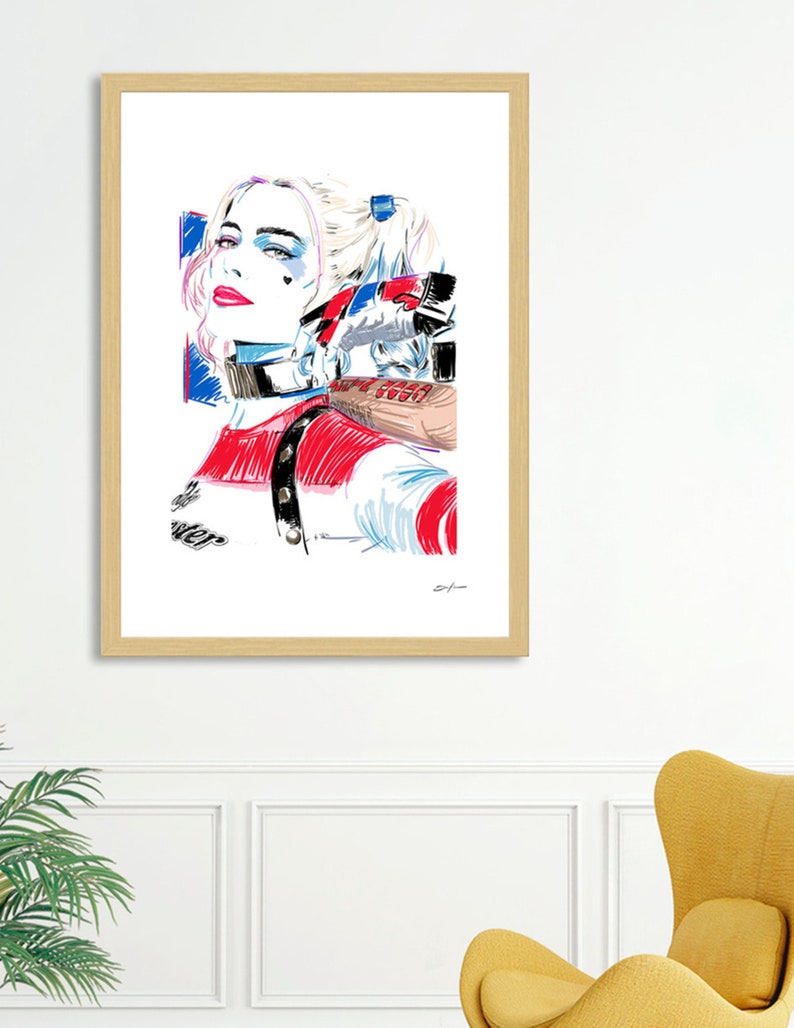 Margot Robbie Harley Quinn Art Daddy's Lil Monster Celebrity Portarit ...