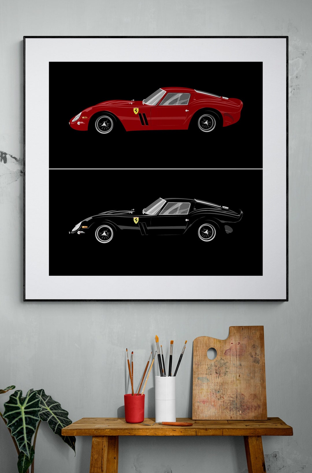 Ferrari 250 GTO - Classic Ferrari - Red Ferrari - Automotive Art - Car ...