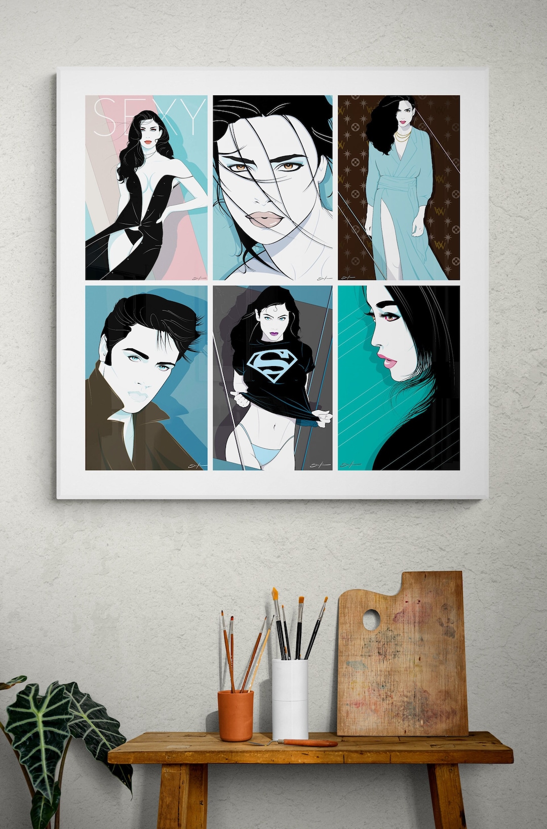 Patrick Nagel Style Collage Giclée Art Print – 80s Retro Poster - Etsy