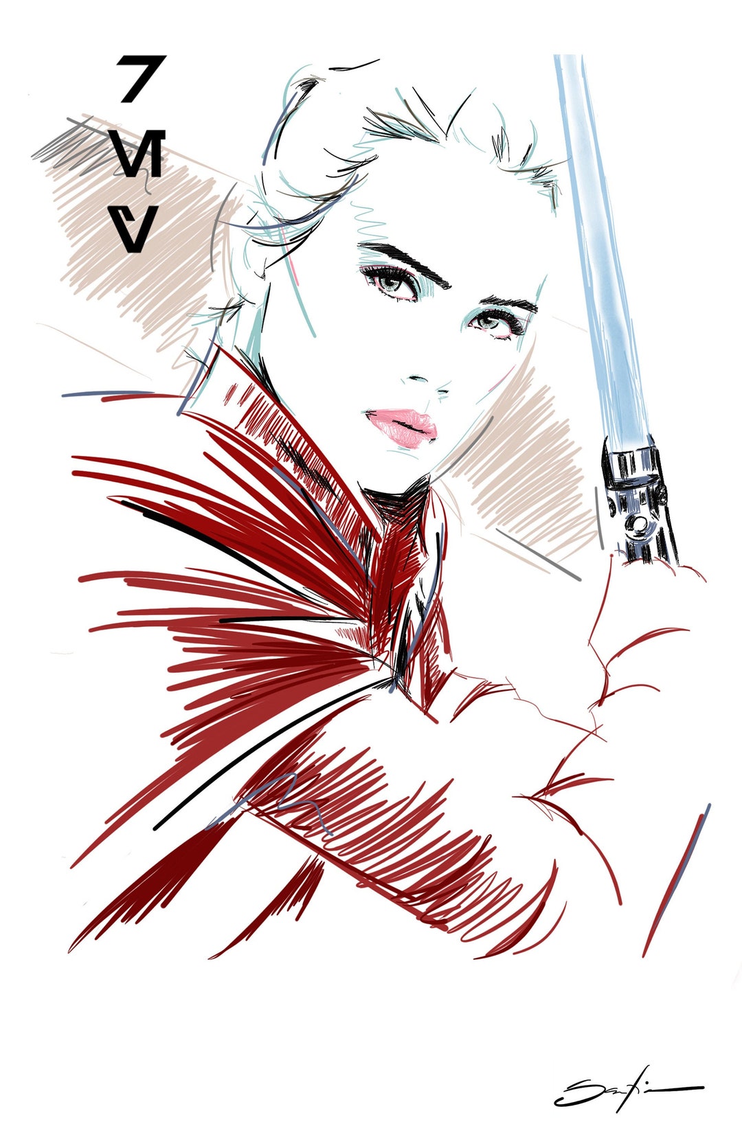Daisy Ridley - Rey Skywalker - the Force Awakens Art - Star Wars Art ...