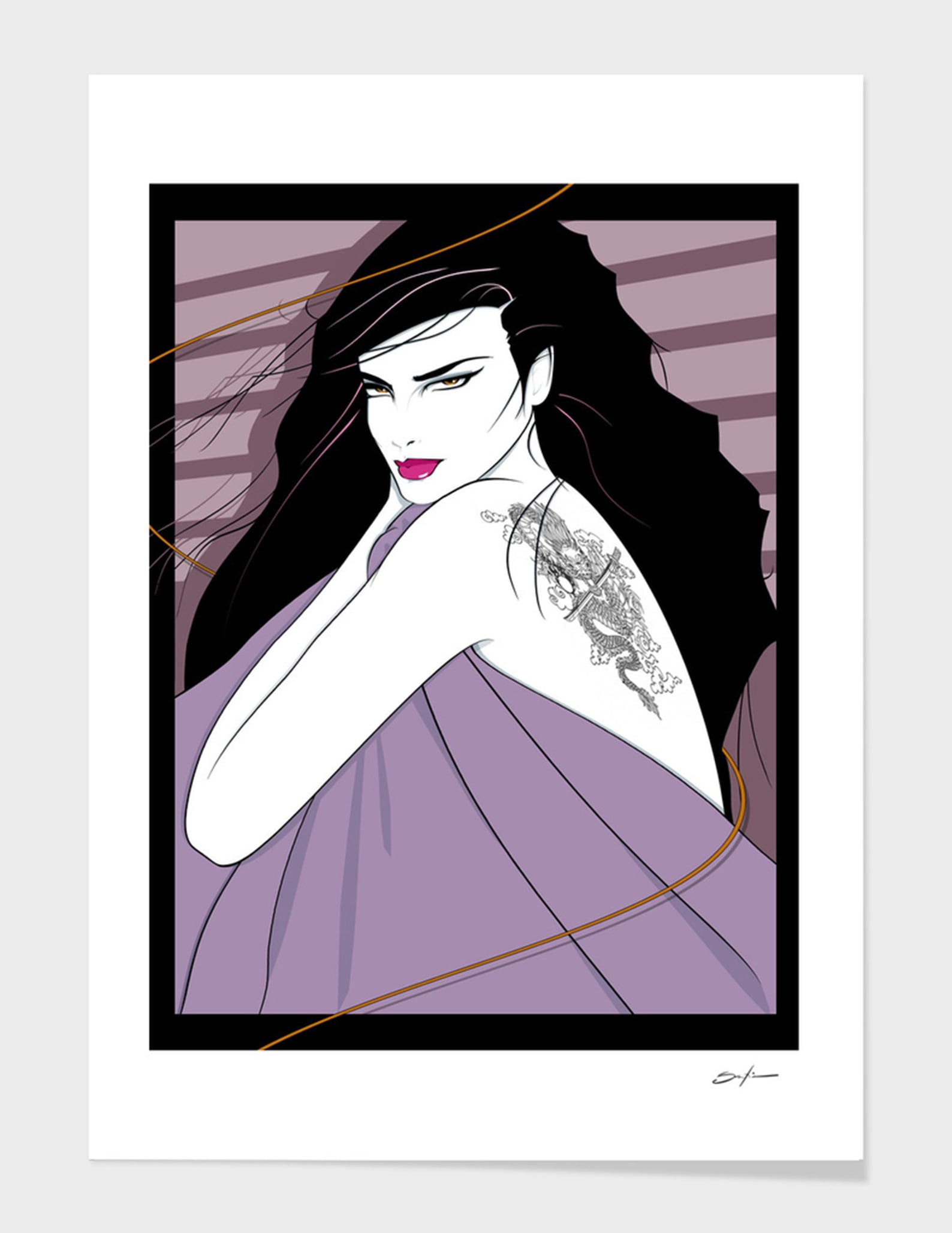 Patrick Nagel Style Art Glamour Girl Art Sexy Model Art - Etsy