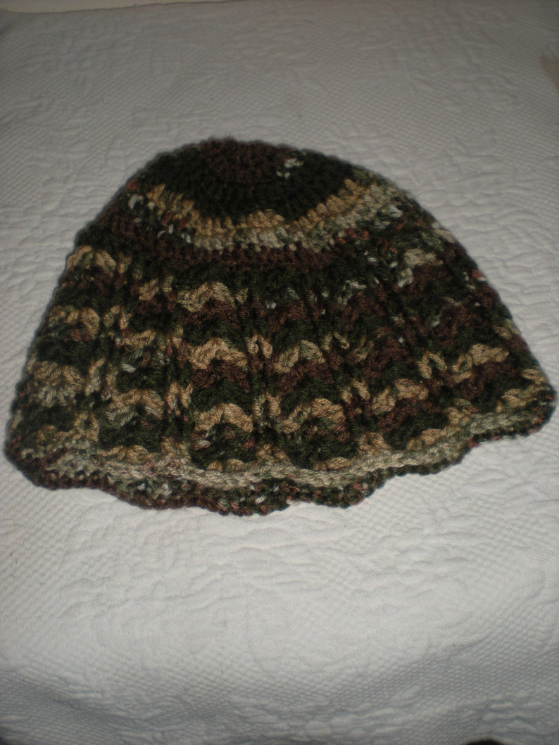 Winter Shell Stitch Camo Soft Yarn Beanie Hat for Men or Women - Etsy