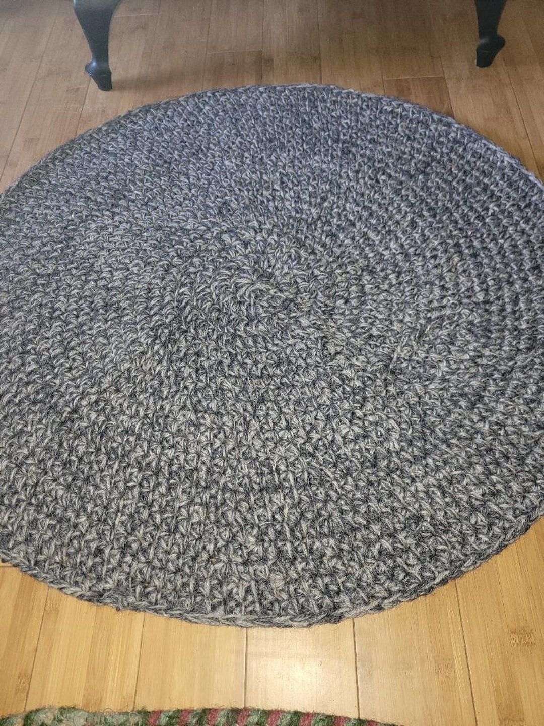 Handmade Large Wool Rug Reversible Round/ Country Rug Farmhouse Scatter ...