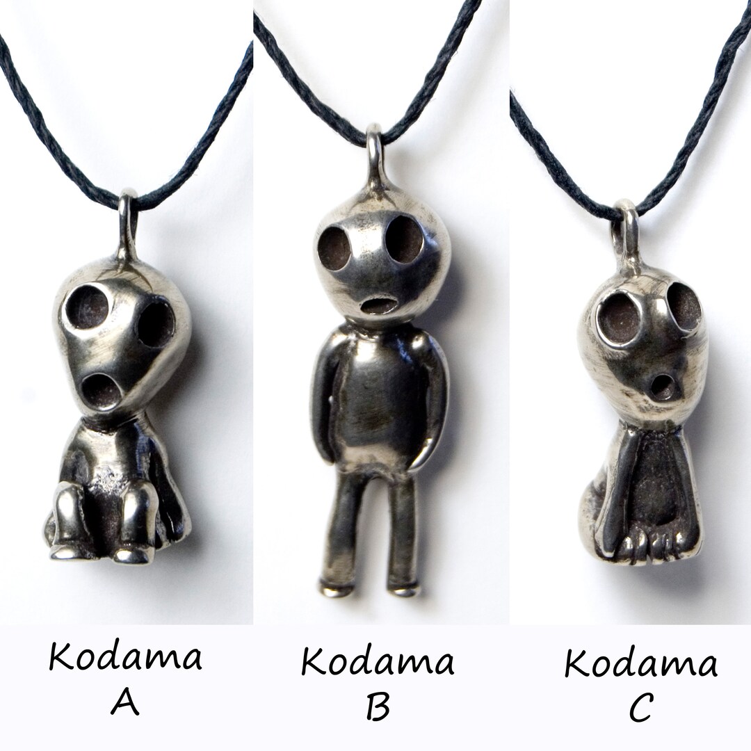 Kodama hangers, White Bronze Kodama ketting, boom geesten, bos geesten ...