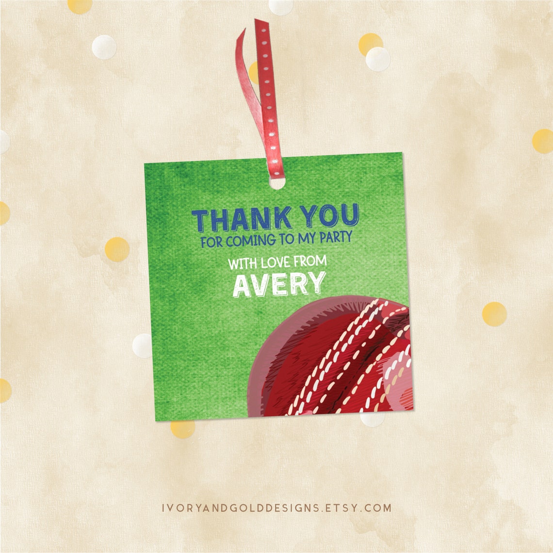 Editable Cricket Thank You Tag: Sports Favor Tag - Digital Template ...