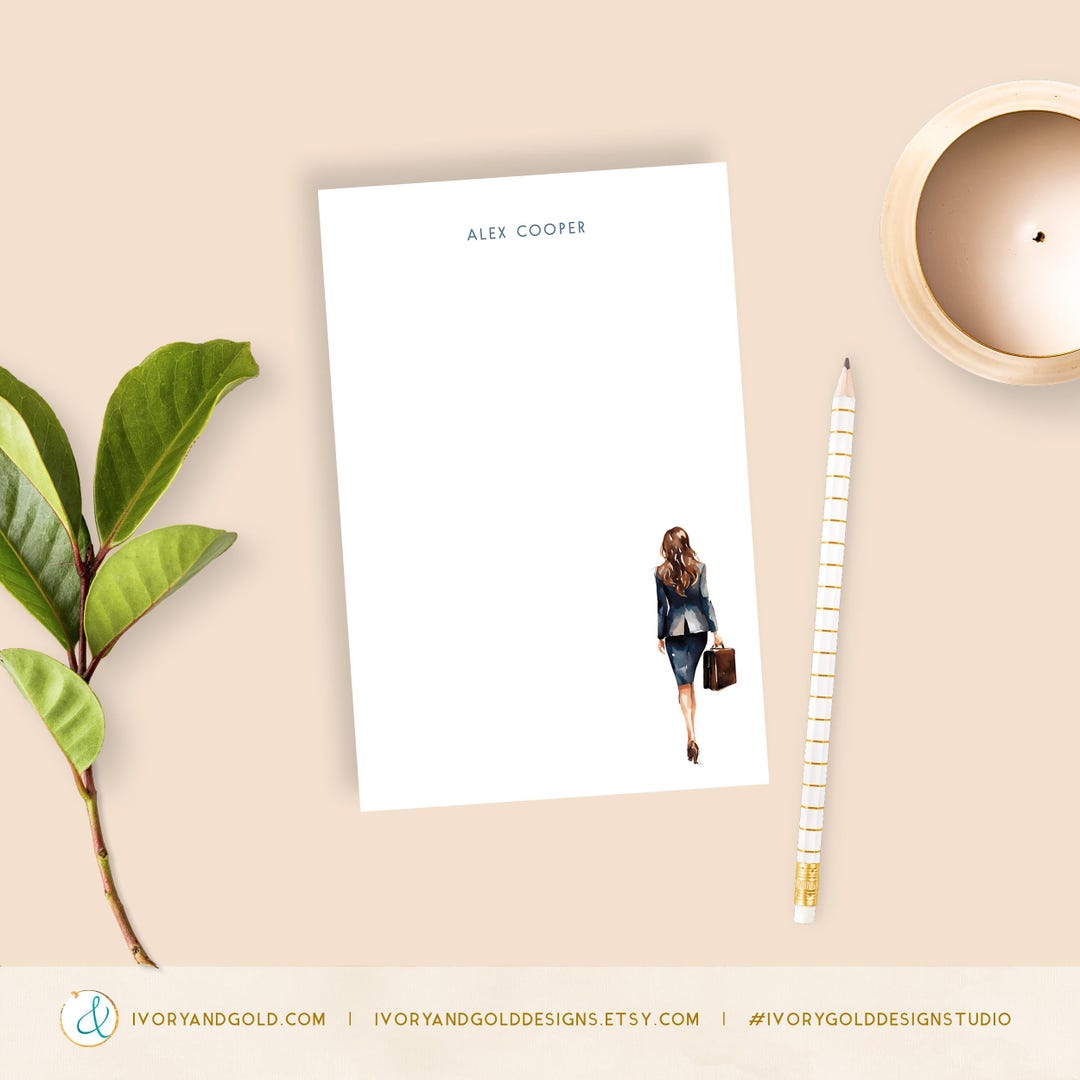 Personalized Girl Boss Notepad - Professional Woman Stationery, Modern ...