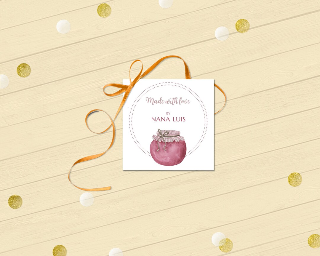 Homemade Jam Gift Tag, Fresh Jelly Label, Made With Love Label, Plum ...