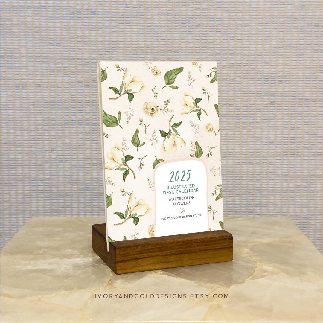 2025 Floral Desk Calendar W Stand - 12 Month Calendar Refill, Year at a ...