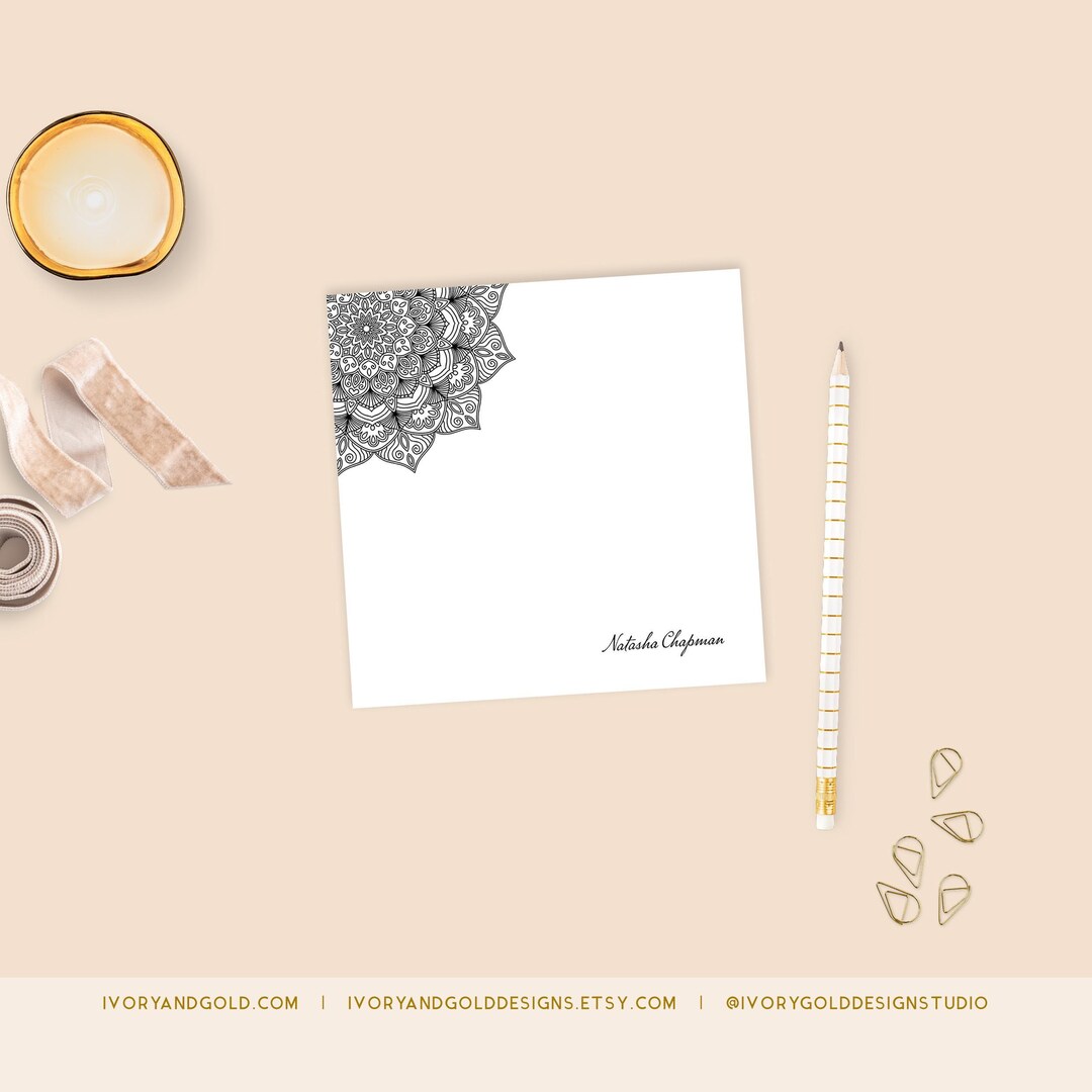 Personalized Mandala Notepad: Custom Stationery Gift - Etsy