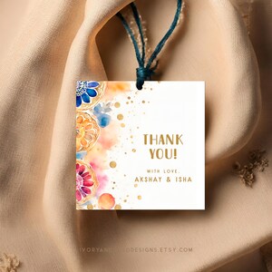 Indian Gift Tag | Return Gift Tag, Party Favor Thank You Tag, Desi ...