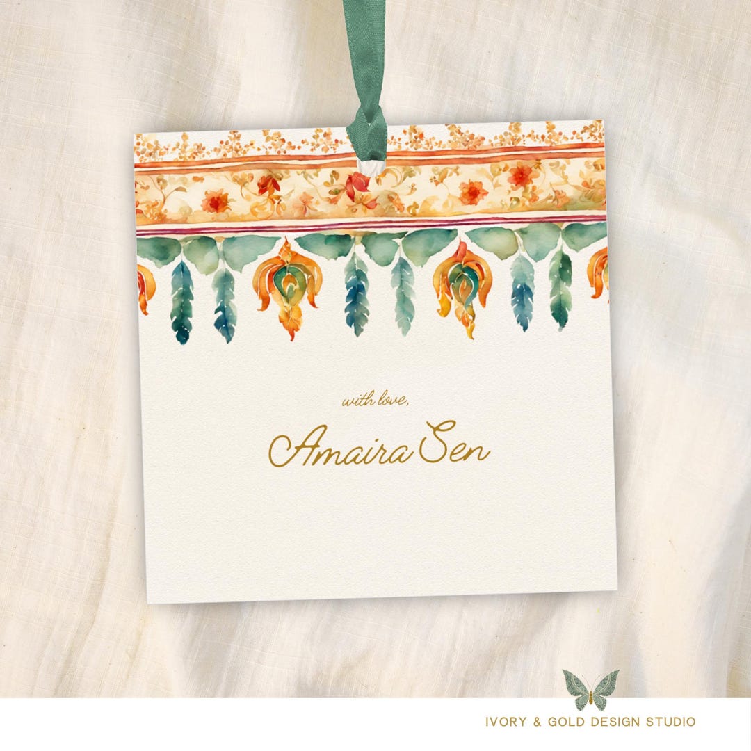 Personalized Diwali Gift Tag - Printable Favor Tag, Indian Wedding ...