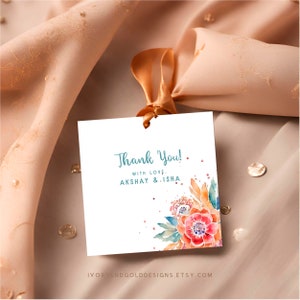 Indian Gift Tag | Return Gift Tag, Thank You Card, Desi Wedding Favor ...
