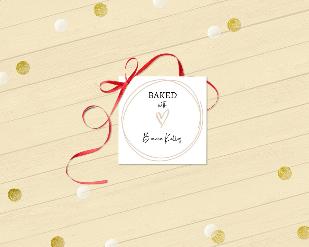 Baked With Love Gift Tag, Printable Handmade Label, Editable Made With ...