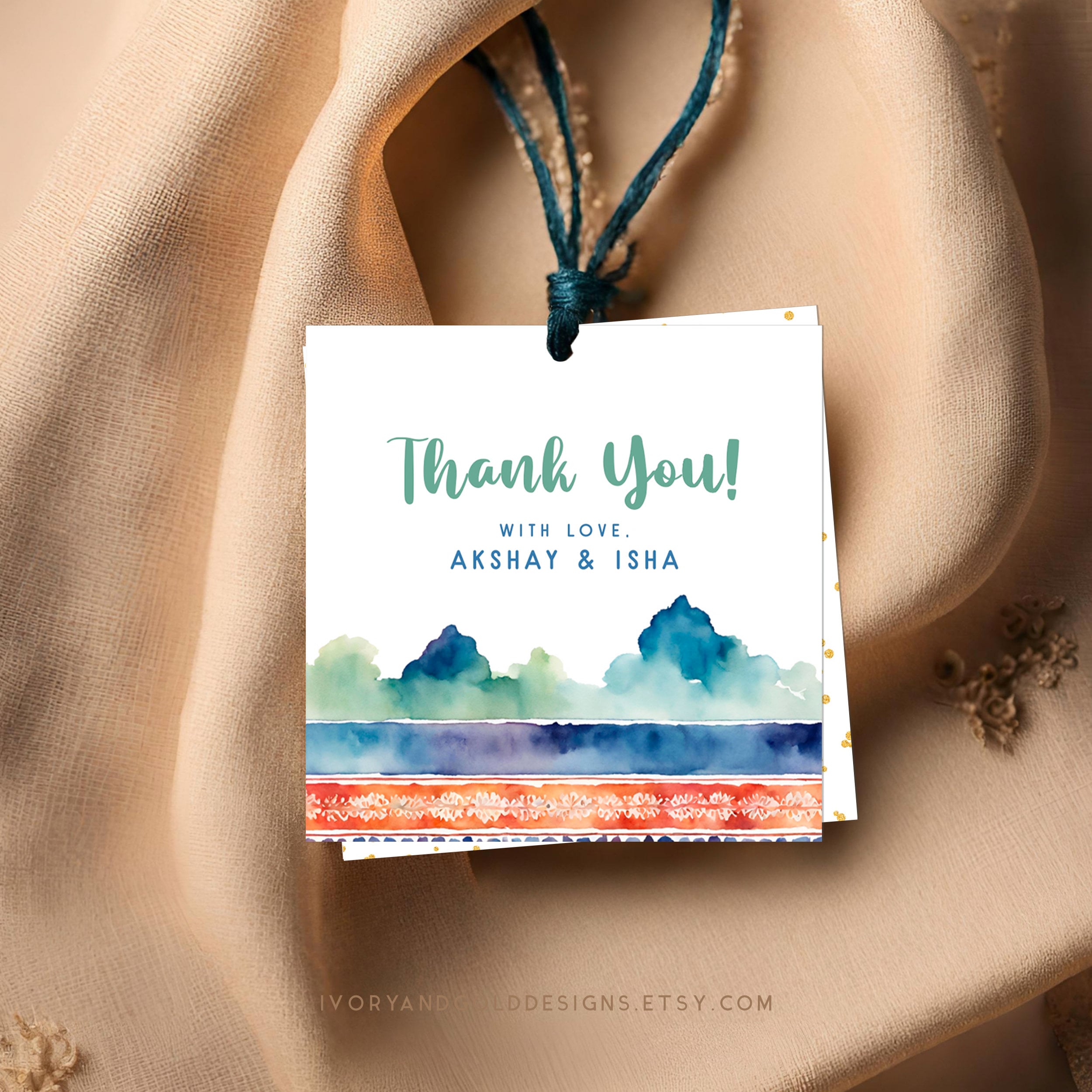 Indian Gift Tag Return Gift Tag, Thank You Card, Desi Wedding Favor Tag ...