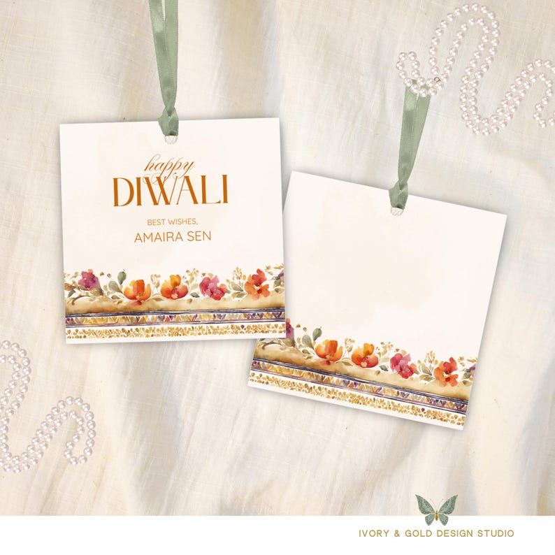 Editable Diwali Gift Tag - Personalized Indian Wedding Thank You Tag ...