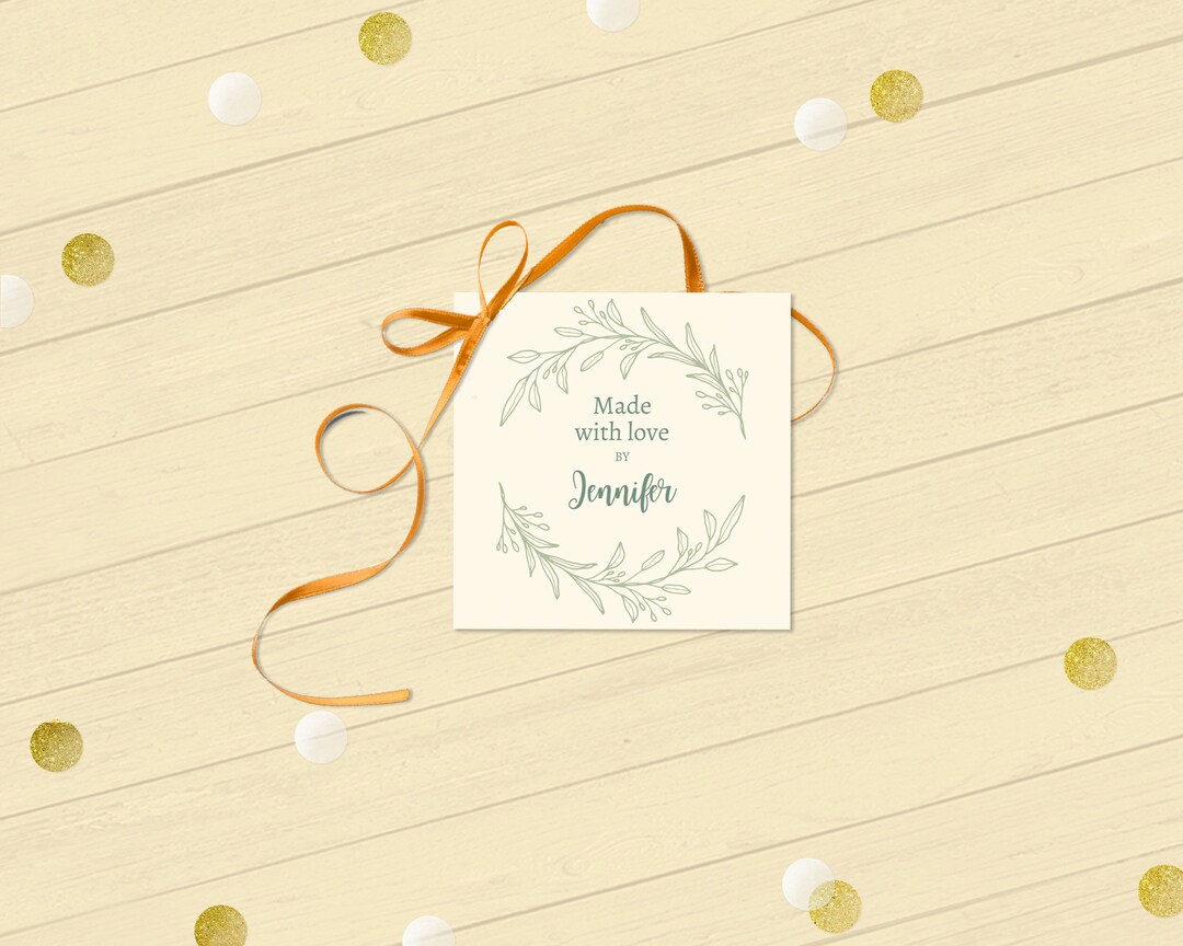 Made With Love Gift Tag, Editable Thank You Label, Printable Made With ...