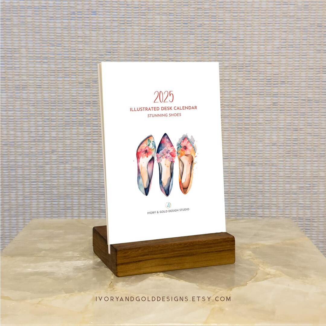 2025 Shoes Desk Calendar W Stand - 12 Month Calendar, Shoes Fashion ...