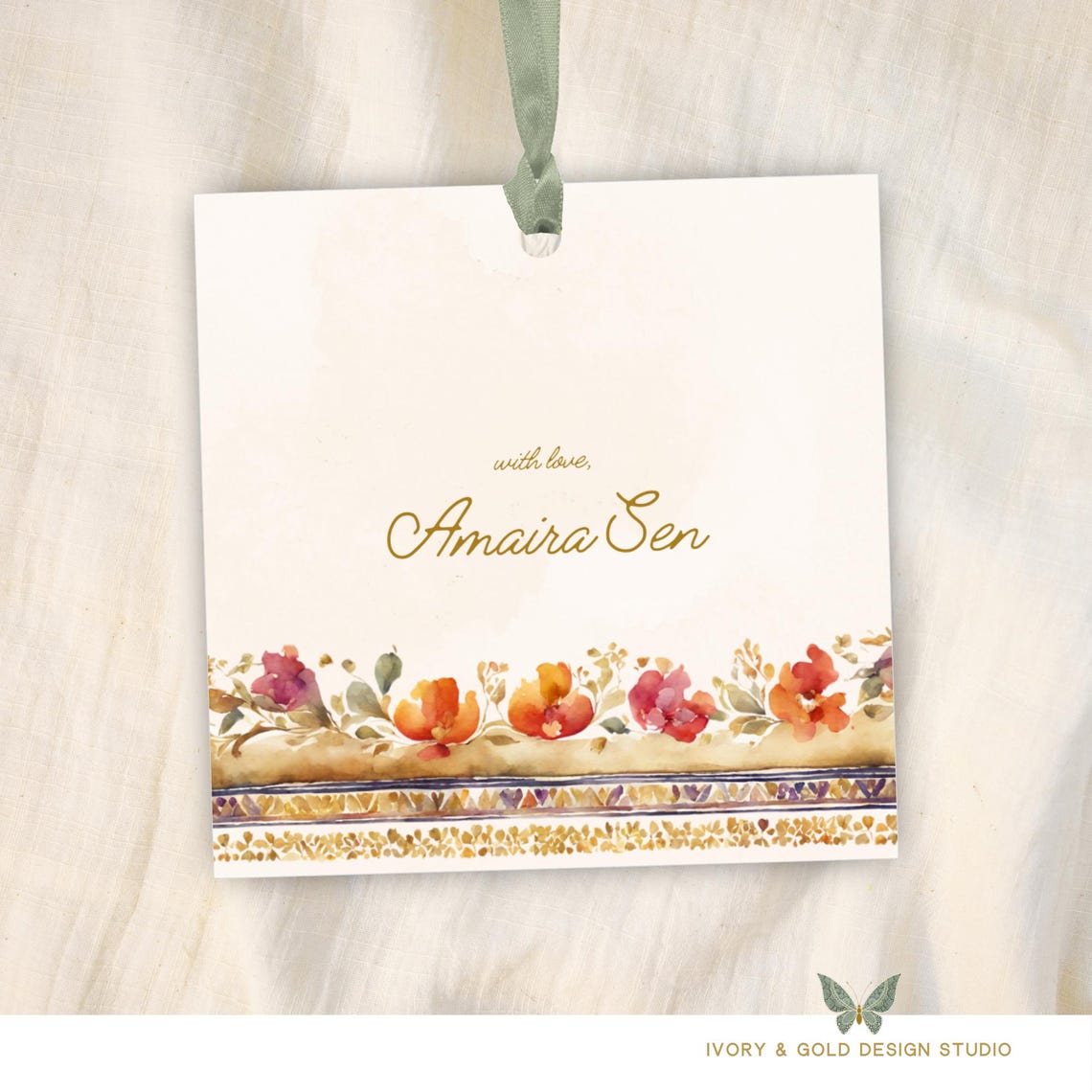 Editable Diwali Gift Tag - Personalized Indian Wedding Thank You Tag ...