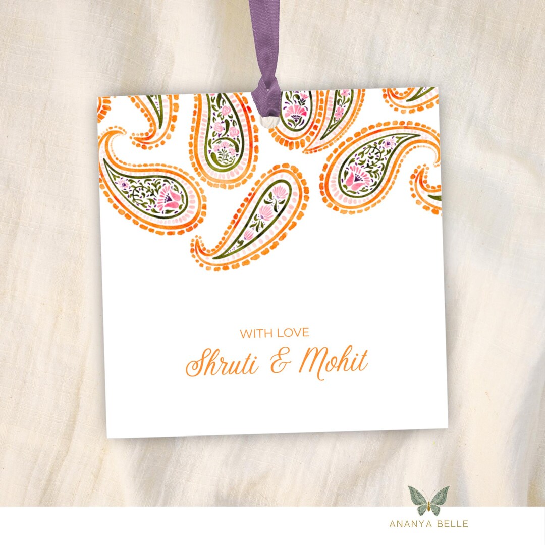 DIY Gift Tag: Whimsical Paisley Print - Editable Canva Template | 4004 ...