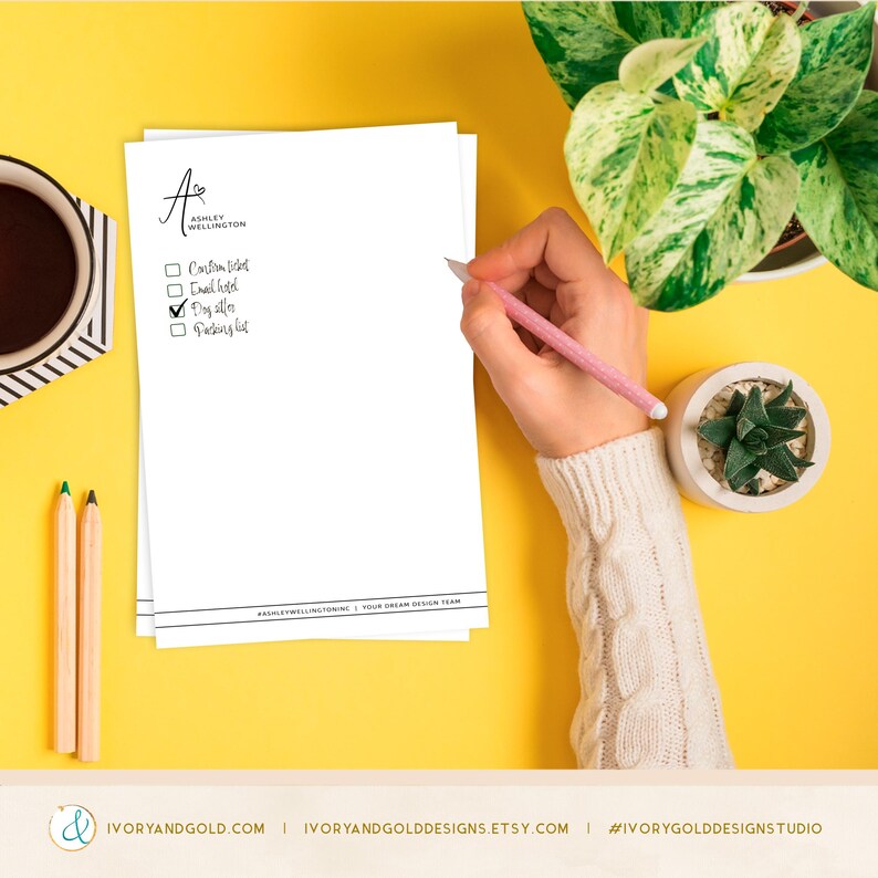 Personalized Notepad: Minimalist Stationery, Custom Name, Boss Lady ...
