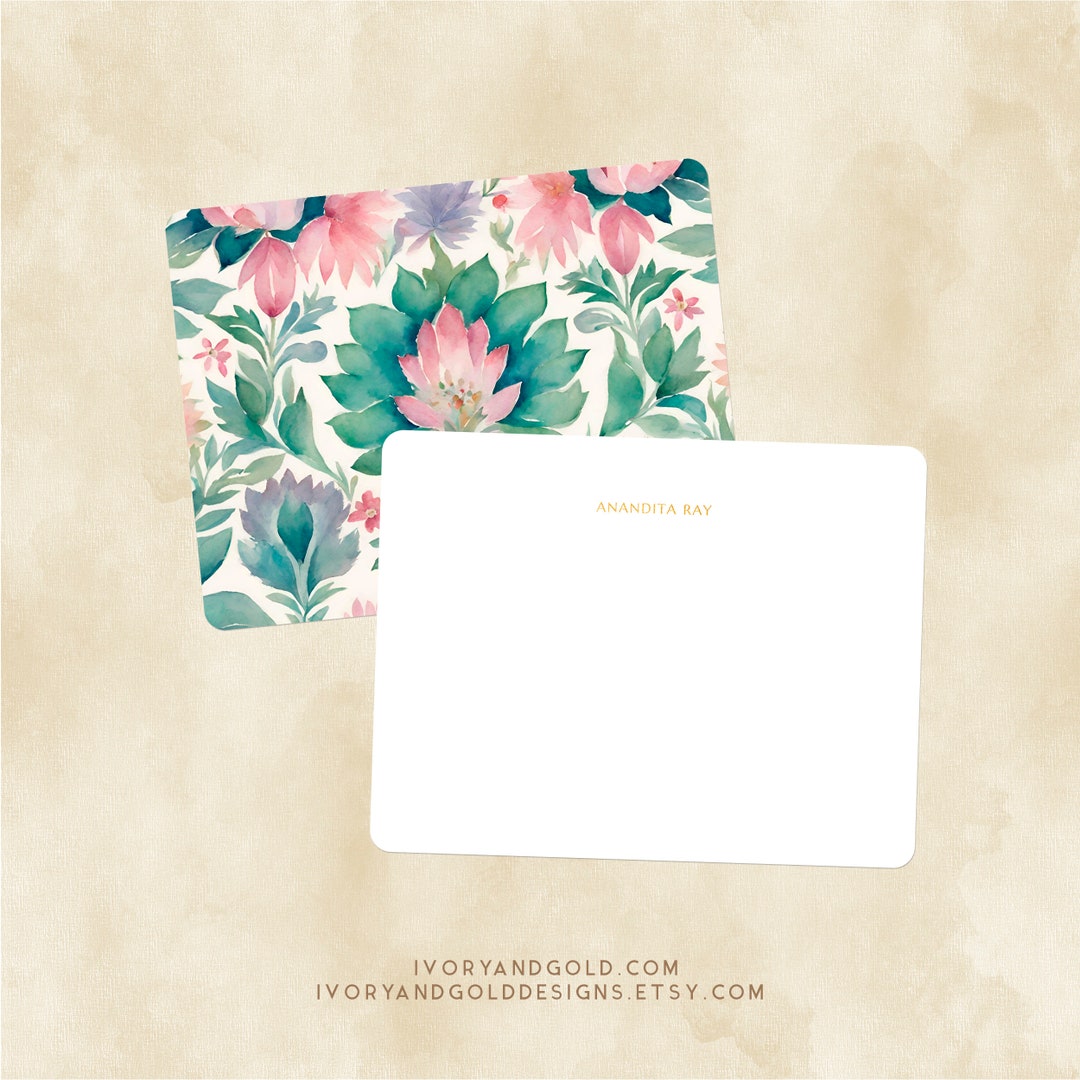 Personalized Luxury Stationery {gold Foil Printing, Indian Art Note ...