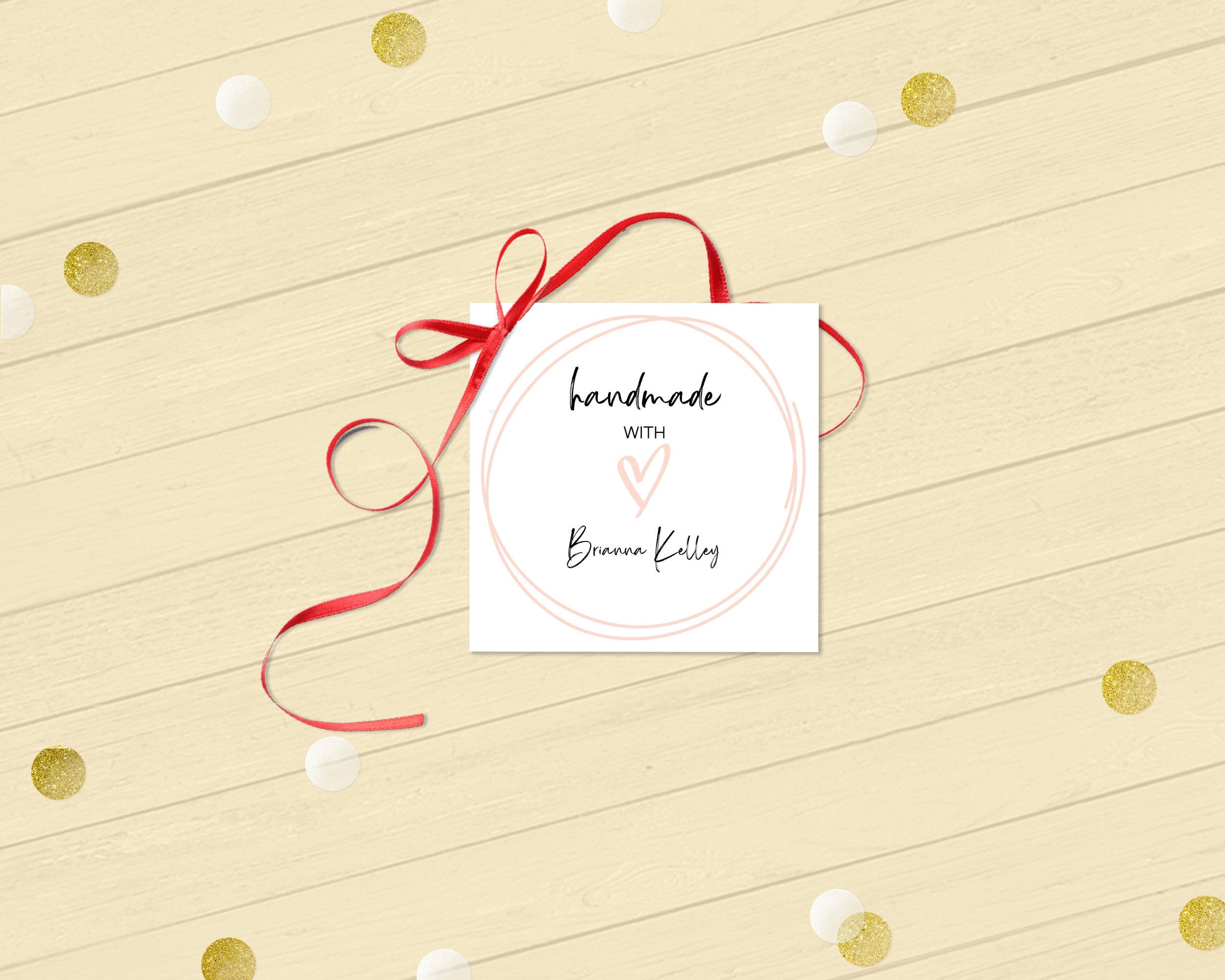 Handmade With Love Gift Tag, Printable Made With Love Label, Editable ...