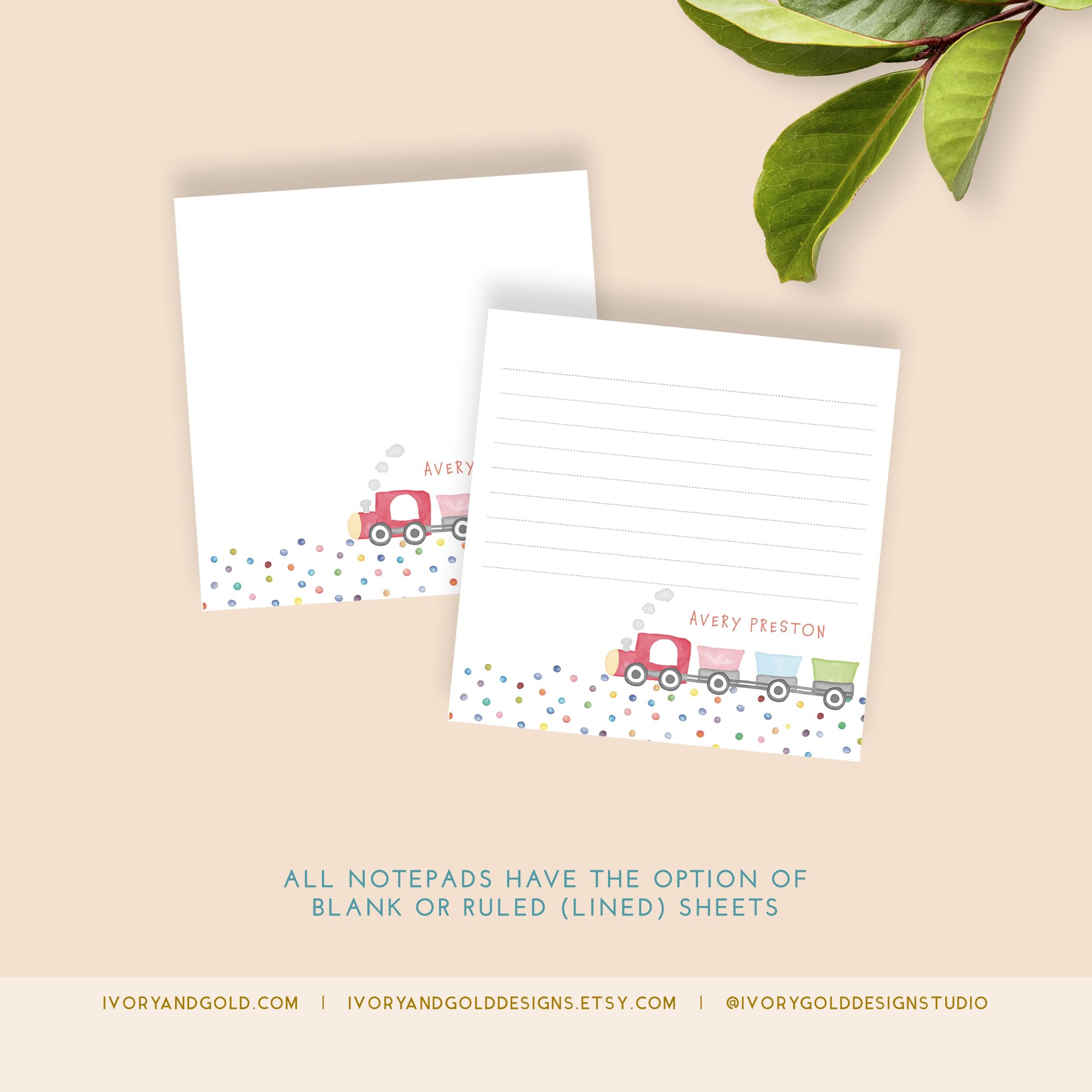 Personalized Train Notepad: Kids Stationery, to Do List - Etsy