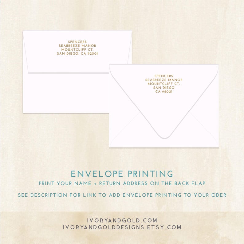 Envelope Return Address Printing: Add-on Service - Etsy