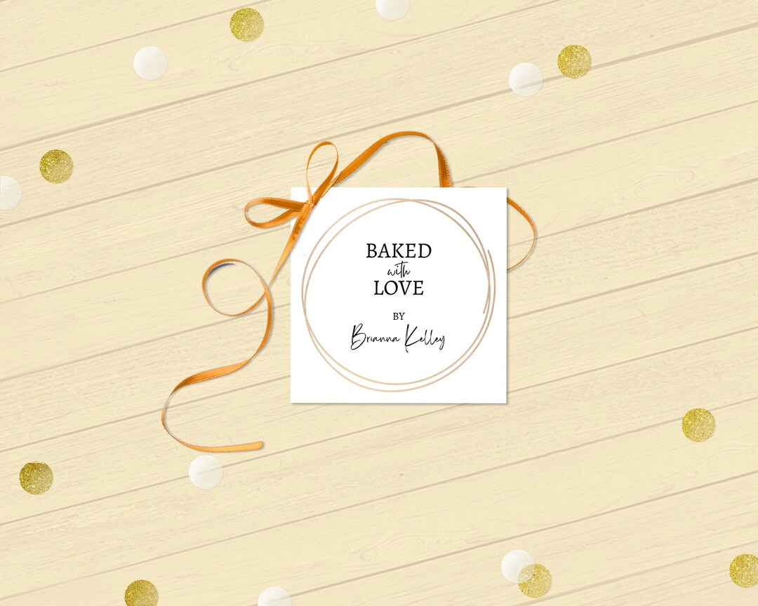 Baked With Love Gift Tag, Printable Handmade Label, Editable Made With ...