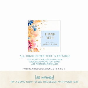 Indian Gift Tag | Return Gift Tag, Party Favor Thank You Tag, Desi ...