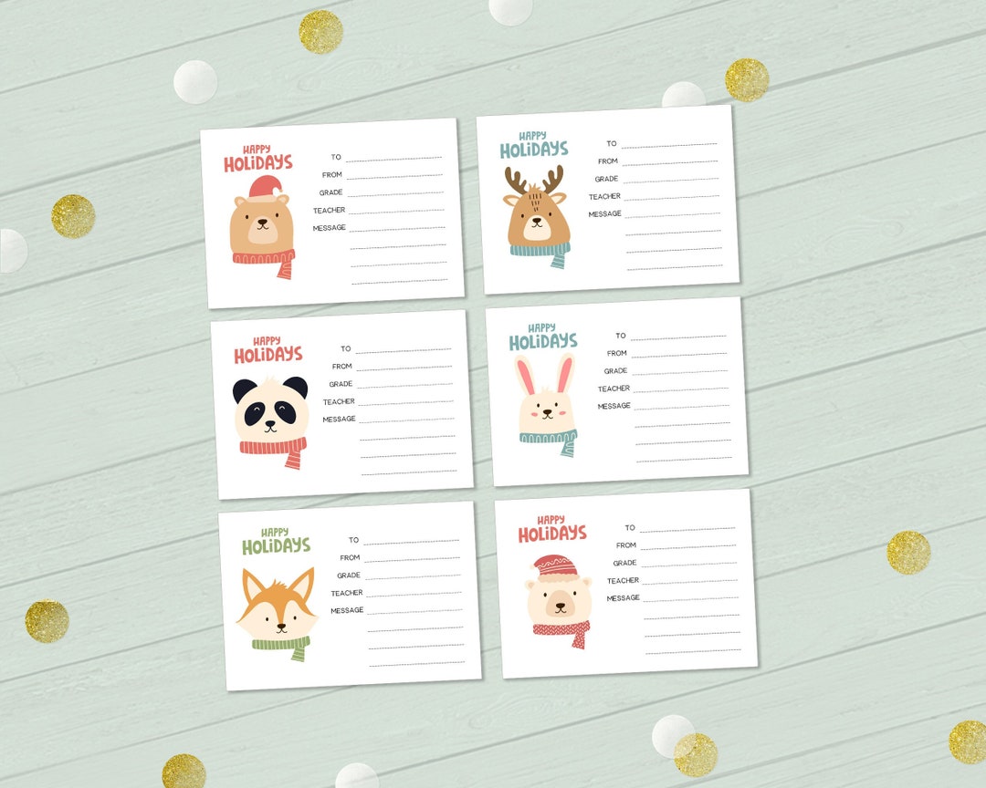 Winter Animals Candy Grams, School Xmas Grams, Happy Holidays Gram ...