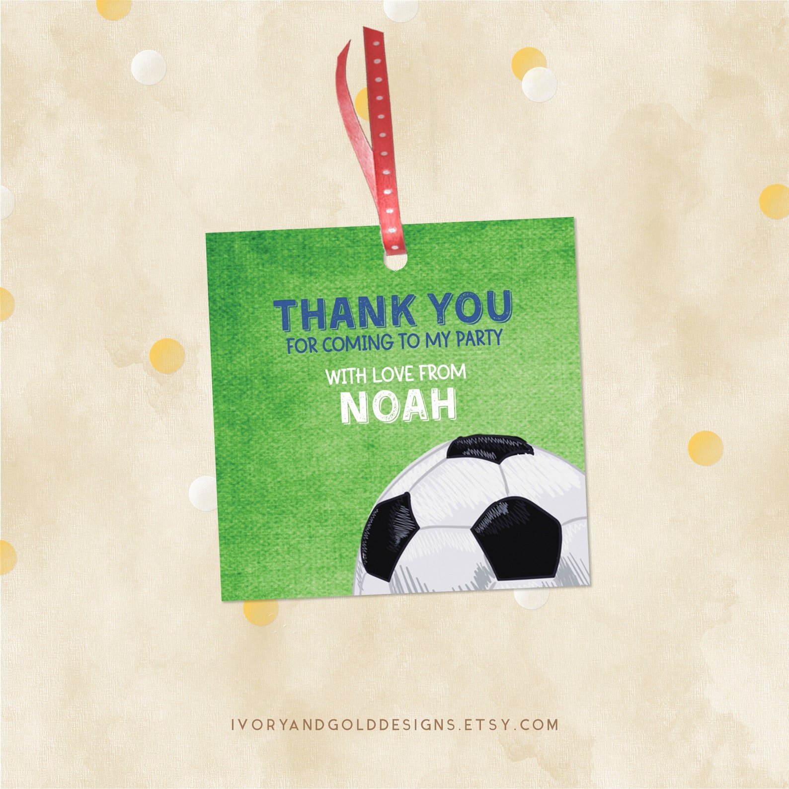 Editable Soccer Thank You Tag: Sports Party Favor (digital Template) - Etsy