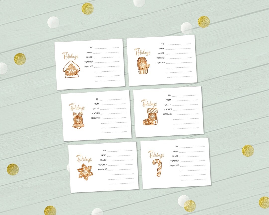 Christmas Cookie Grams: Printable Classroom Holiday Cards (digital ...
