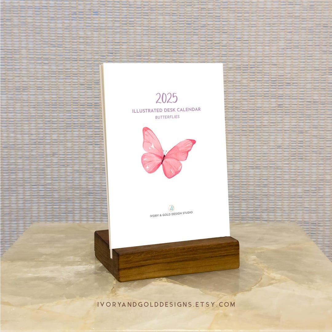 2025 Butterfly Desk Calendar - Small 4x6 With Wooden Stand | CL044 - Etsy